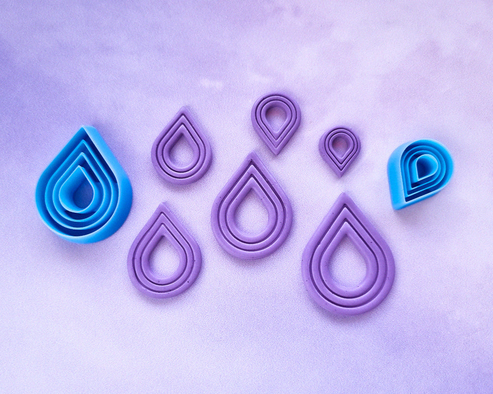 Raindrop [Ripple] Cutters – Blackbird and Violet