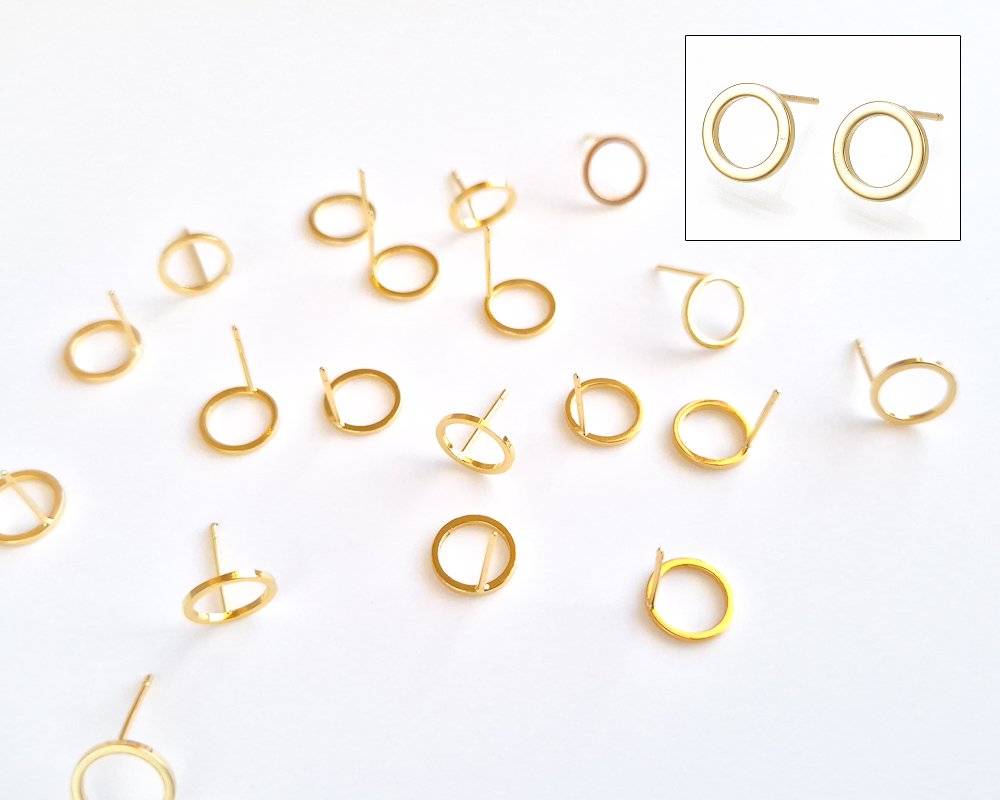 Decorative Posts - Thin Circle - Gold [10 pairs] – Blackbird and Violet