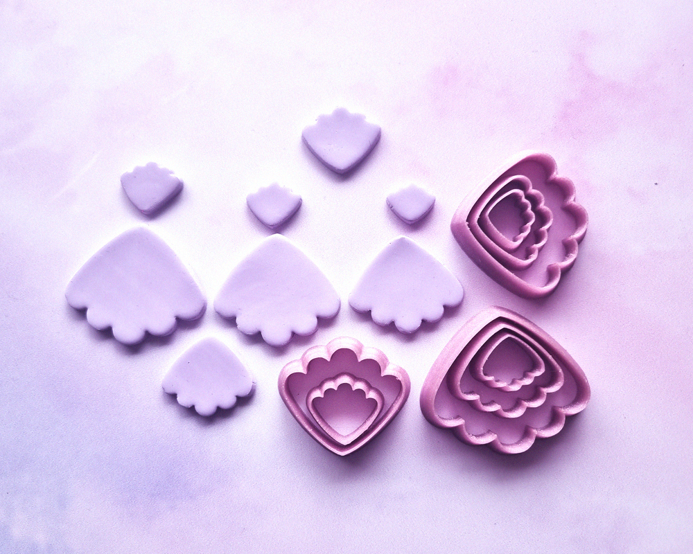 Fan [Scalloped] Cutters – Blackbird and Violet