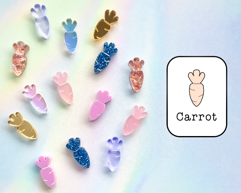Acrylic Components - Easter - Carrot – Blackbird and Violet