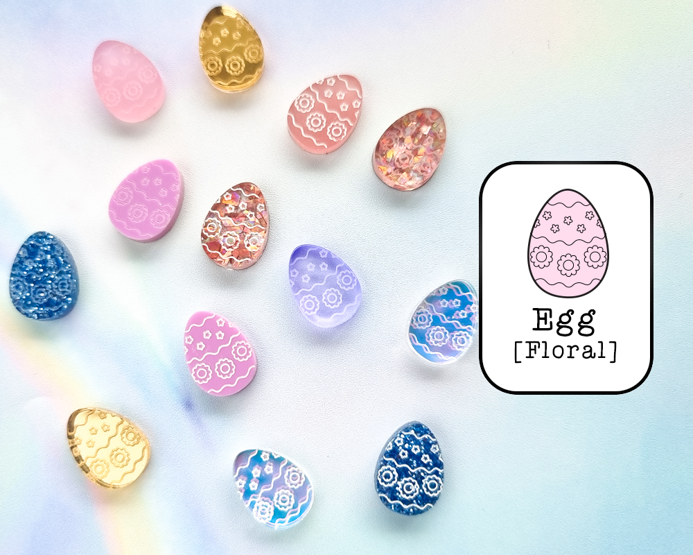 B&V Acrylic Components - Easter - Egg [Floral] – Blackbird and Violet