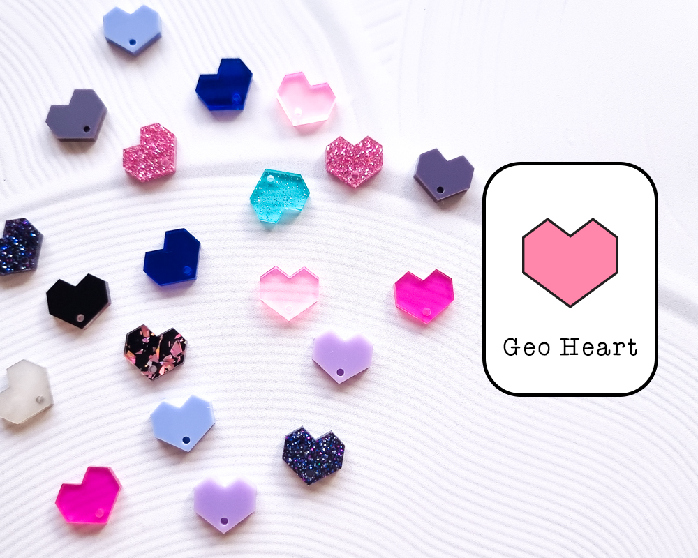 Acrylic Components - Geo Heart – Blackbird and Violet