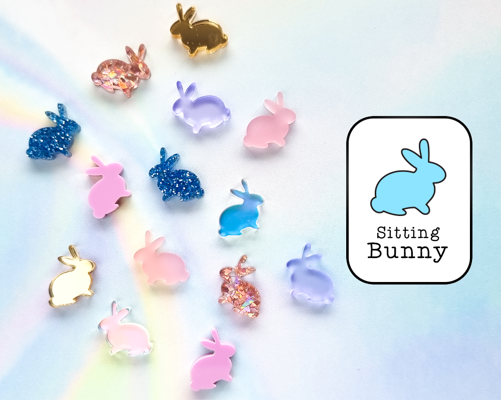 Acrylic Components - Easter - Sitting Bunny – Blackbird and Violet