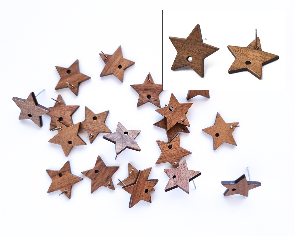 Decorative Posts - Walnut - Star [10 pairs] – Blackbird and Violet